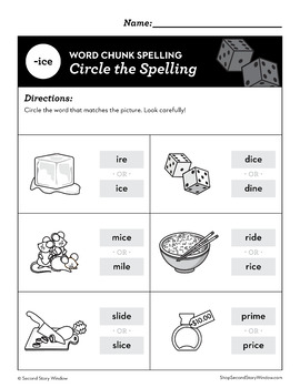 -Ice Long Vowel Word Family Worksheets No Prep Long Vowel I Chunk ...
