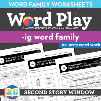 Ig Family Phonics Worksheets