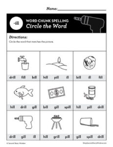 -Ill Word Family Worksheets No Prep Short Vowel I Chunk Spelling ...