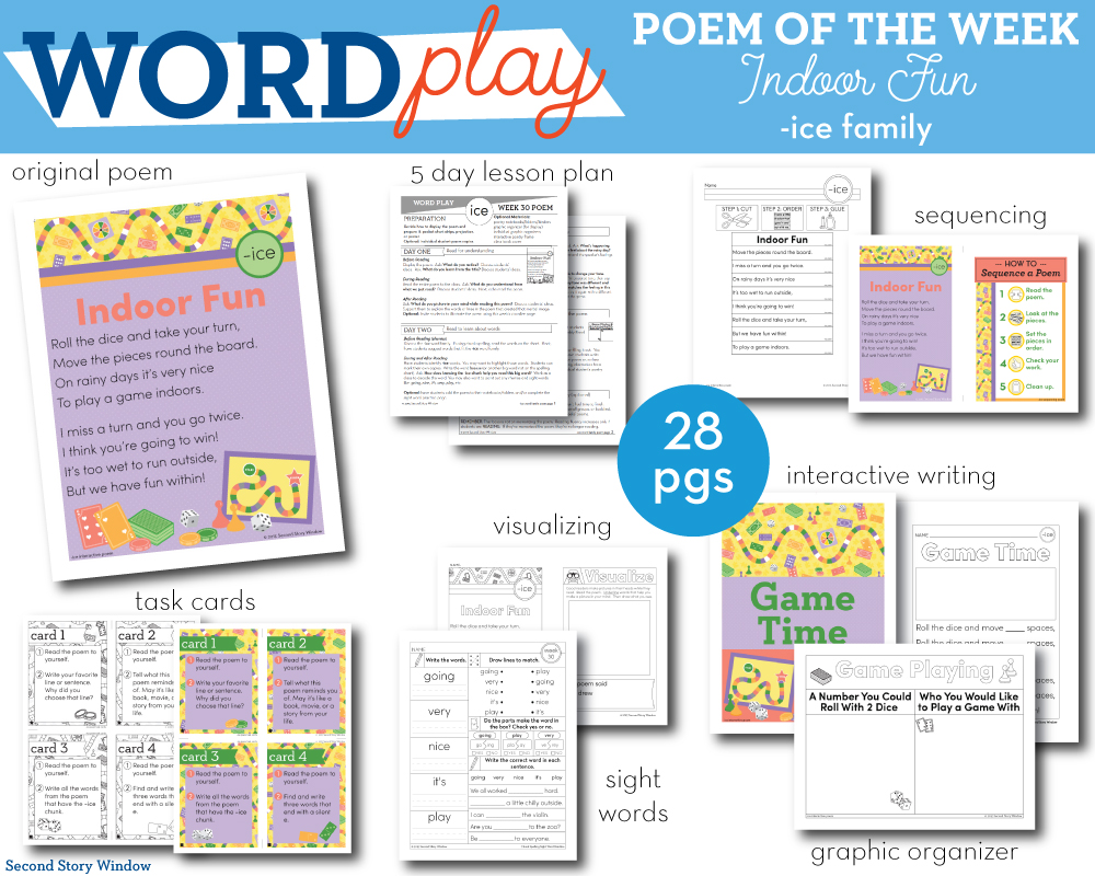 Indoor Fun -ice Word Family Poem of the Week - Long Vowel I CVCe ...