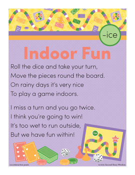 Indoor Fun -ice Word Family Poem of the Week - Long Vowel I CVCe ...