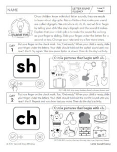 Letter Sound Consonant Digraph Fluency Practice Level C Set 1 - Second ...
