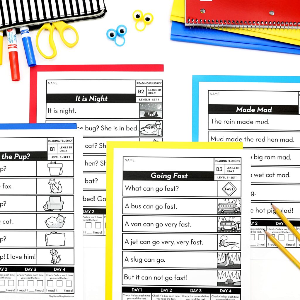 Decodable Passages BUNDLE of Reading Fluency and High Frequency Word ...