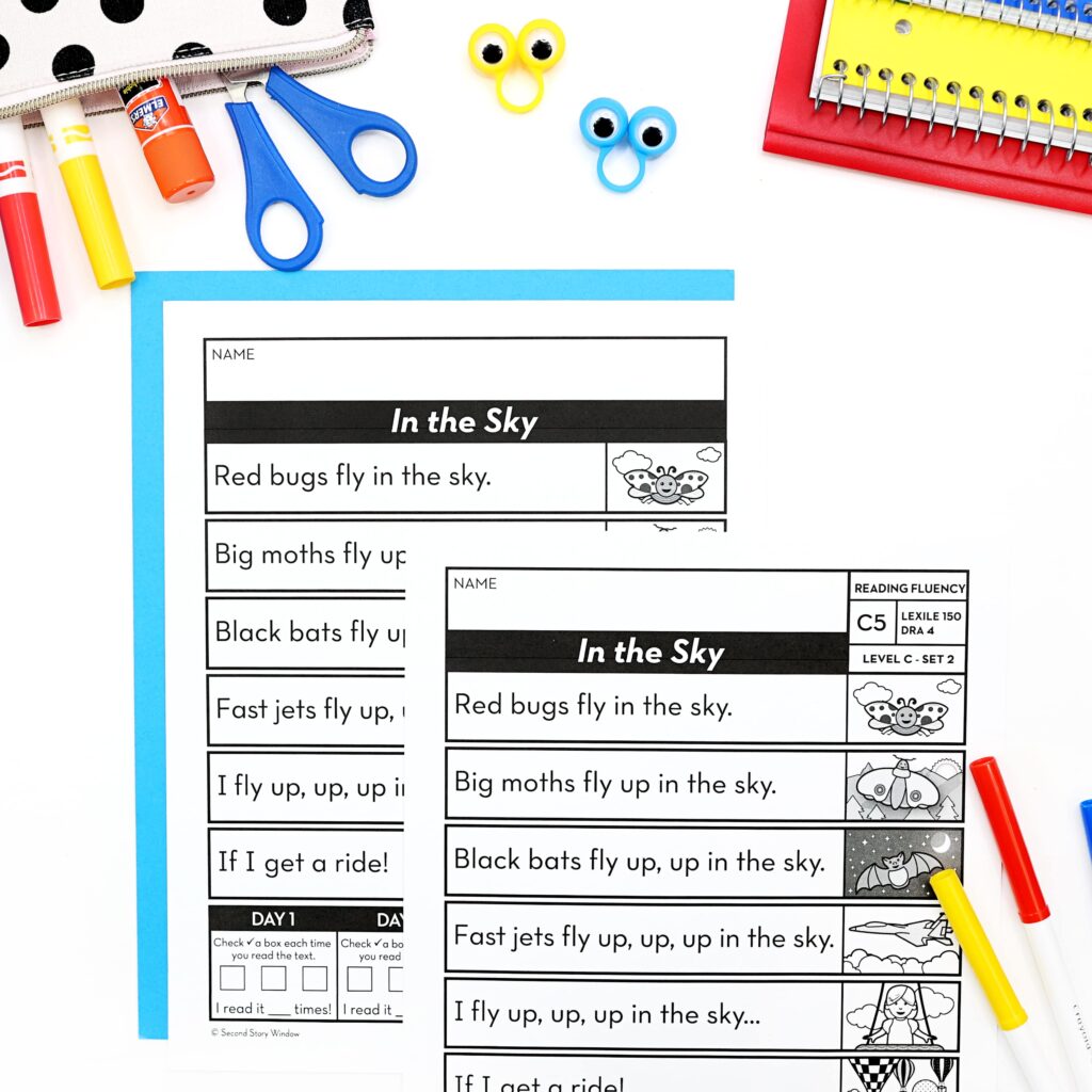 Decodable Passages Reading Fluency and Sight Word Practice Level C Set ...