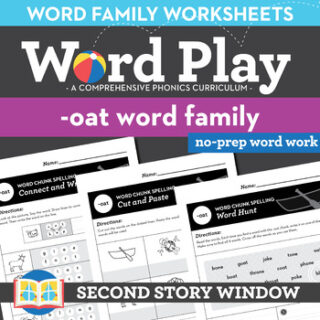-Oat Word Family Worksheets No Prep Long Vowel O Chunk Spelling ...