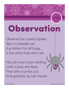 Observation - ob Word Family Poem of the Week - Short Vowel O Fluency ...