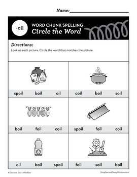 -Oil Word Family Worksheets No Prep Diphthong oi Chunk Spelling ...