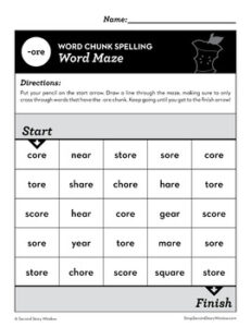 -Ore Word Family Worksheets No Prep R-Controlled O Chunk Spelling ...