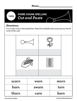 -Orn Word Family Worksheets No Prep R-Controlled O Chunk Spelling ...