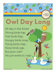 Owl Day Long - ap Word Family Poem of the Week - Short Vowel A Fluency ...