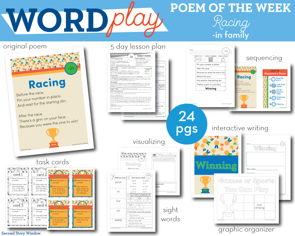 Racing - in Word Family Poem of the Week - Short Vowel I Fluency Poem ...