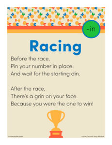 Racing - in Word Family Poem of the Week - Short Vowel I Fluency Poem ...