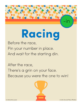 Racing - in Word Family Poem of the Week - Short Vowel I Fluency Poem ...