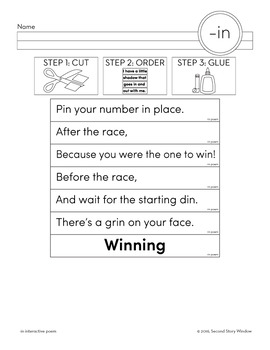 Racing - in Word Family Poem of the Week - Short Vowel I Fluency Poem ...
