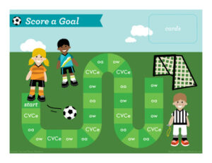 Score a Goal long vowel o CVCe, oa, ow Phonics Game - Words Their Way ...