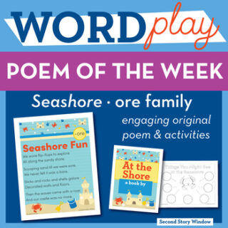 Seashore Fun -ore Word Family Poem of the Week - R Controlled Vowel ...
