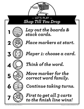 Shop Till You Drop Mixed Vowel Word Families Phonics Game - Words Their ...
