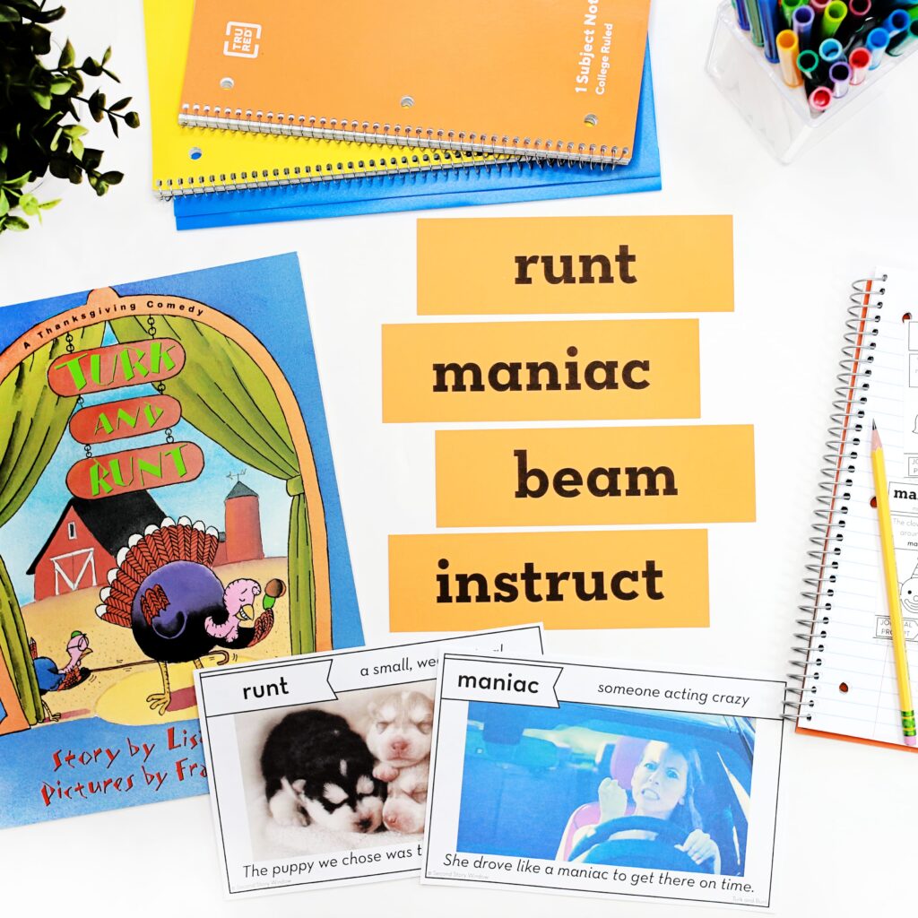 Turk and Runt Vocabulary | Thanksgiving Read Aloud Lesson and ...