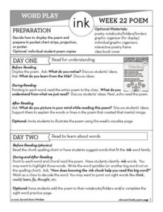 Thinking - ink Word Family Poem of the Week - Fluency Poem - Second ...
