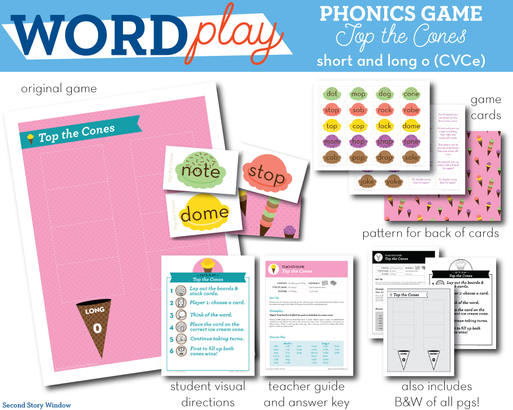 Top the Cones Short O / CVCe O Phonics Game - Words Their Way Game ...