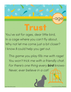 Trust -age Word Family Poem of the Week - Long Vowel A Fluency Poem ...