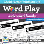 -Unk Word Family Worksheets No Prep Short Vowel U Chunk Spelling ...