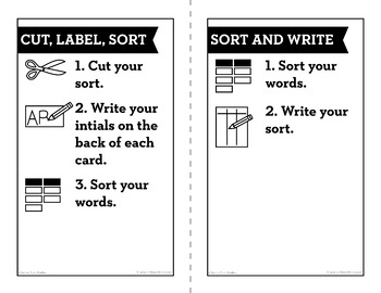Word Sort Visual Instructions Posters • Words Their Way Word Sort ...
