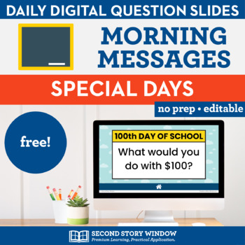 Morning Meeting Messages Slides for Special Days Freebie • Google ...