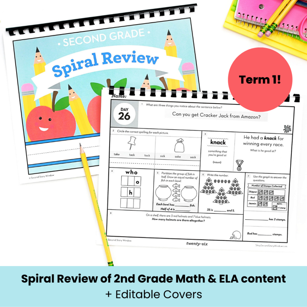 2nd Grade Morning Work Term 1 • Daily Math and ELA Spiral Review ...