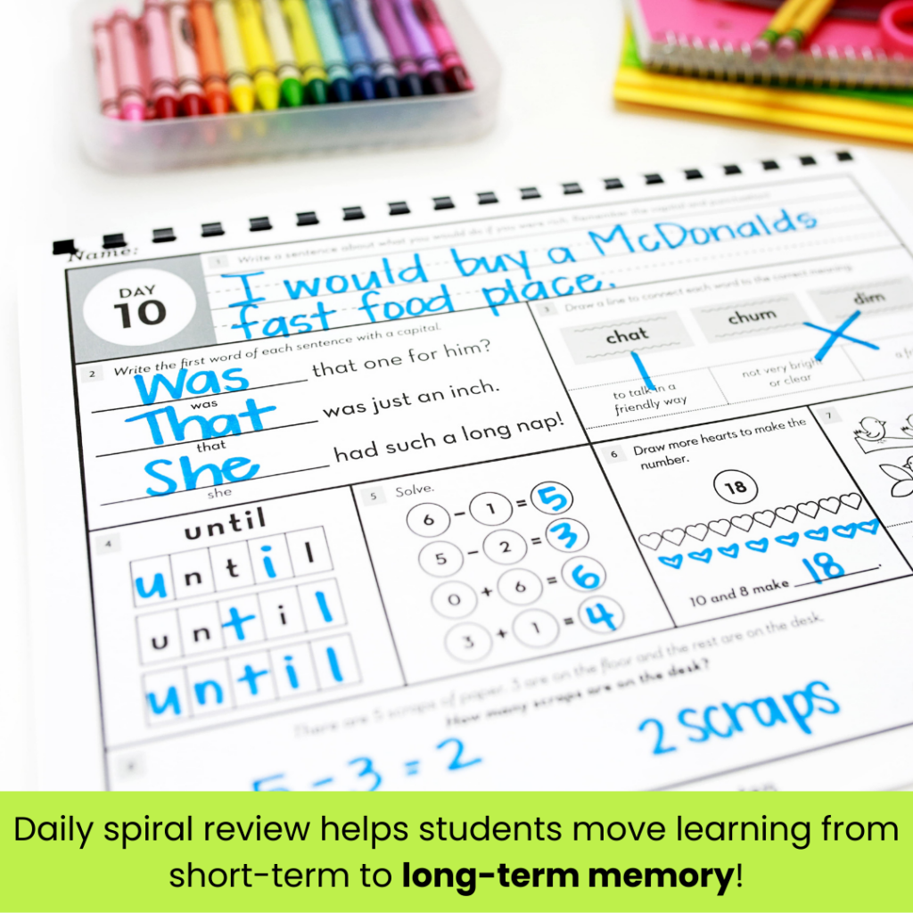 2nd Grade Morning Work Term 1 • Daily Math and ELA Spiral Review ...