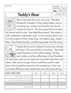 Repeated Reading Fluency Practice Leveled Reading Comprehension ...