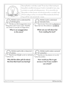 Reading Fluency Homework Level Q Set 1 - Second Story Window