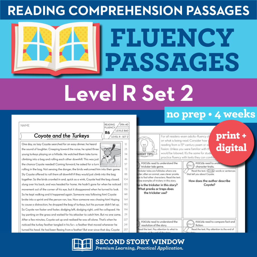 Reading Fluency Homework Level R Set 2 - Second Story Window