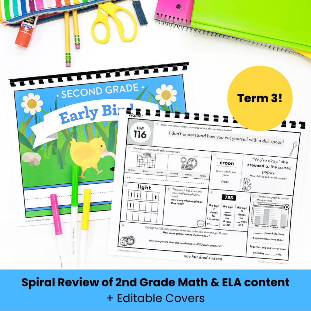 2nd Grade Morning Work Term 3 • Daily Math and ELA Spiral Review ...
