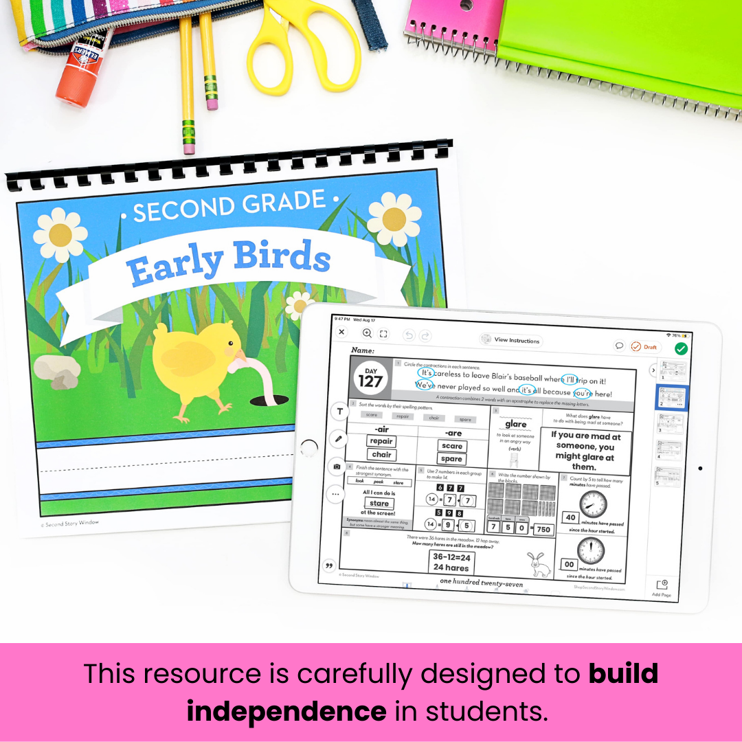 2nd Grade Morning Work Term 3 • Daily Math and ELA Spiral Review ...