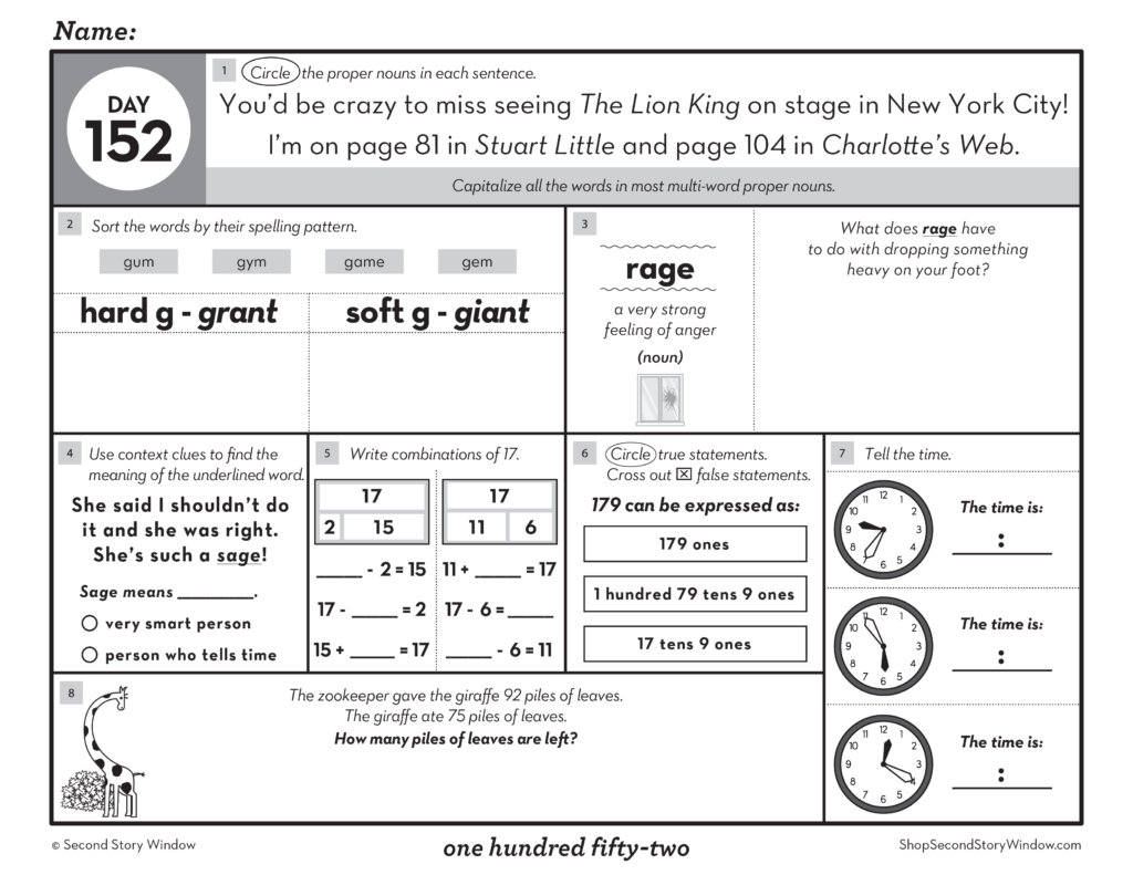 2nd Grade Morning Work Term 4 • Daily Math and ELA Spiral Review ...