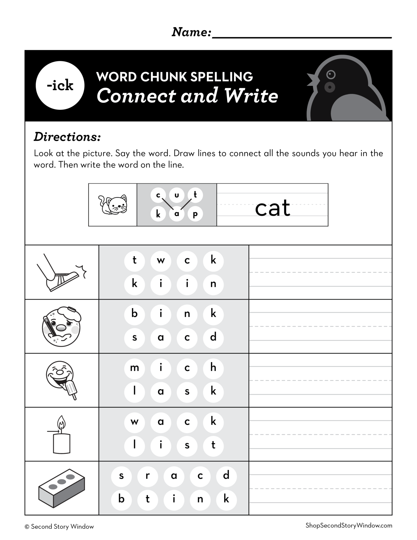 -ick Word Family Worksheets No Prep Short Vowel i Ending Digraph ...