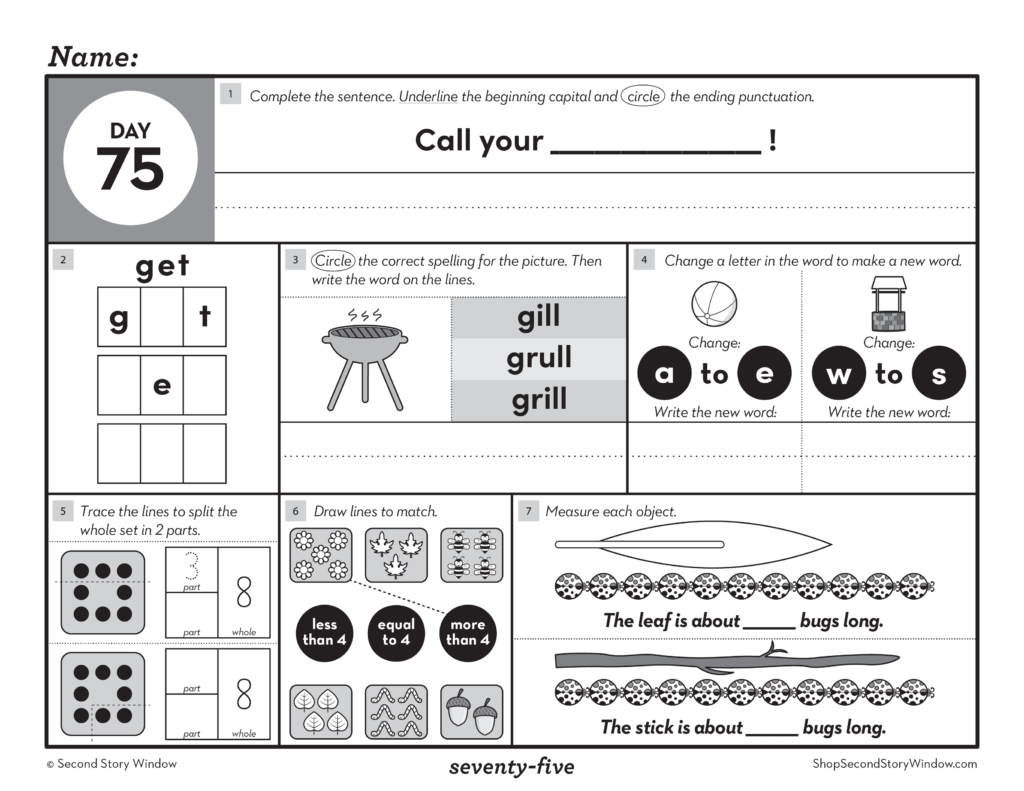 1st Grade Morning Work Term 2 • Daily Math and ELA Spiral Review ...