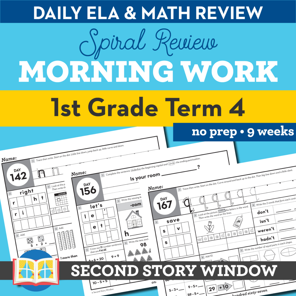 1st Grade Morning Work Term 4 • Daily Math and ELA Spiral Review ...