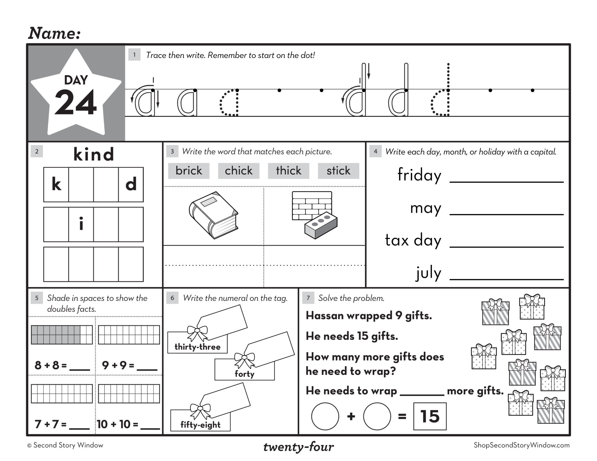 Summer Packet 1st Grade • No Prep End of Year Cumulative Review ...