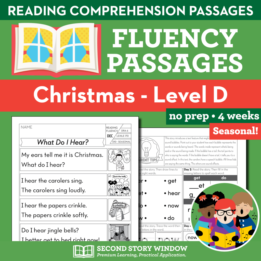 Christmas Reading Fluency Level D - Seasonal Early Reading & Sight Word ...