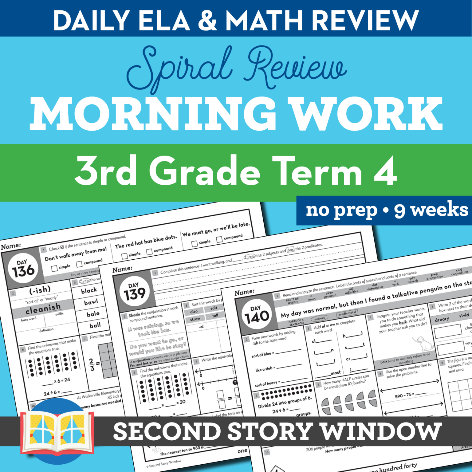 Morning Work 3rd Grade - Math & ELA Spiral Review