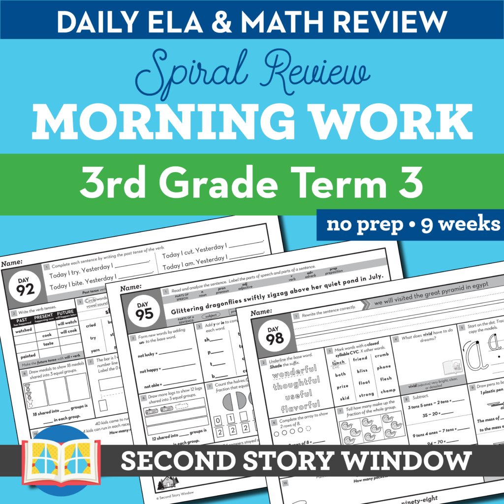 3rd Grade Morning Work Term 3 • Third Grade Spiral Review + Google ...