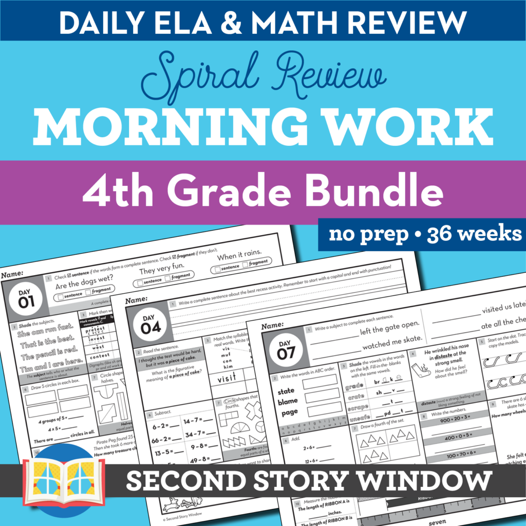 4th Grade Morning Work • Spiral Review Morning Work Fourth + Google ...