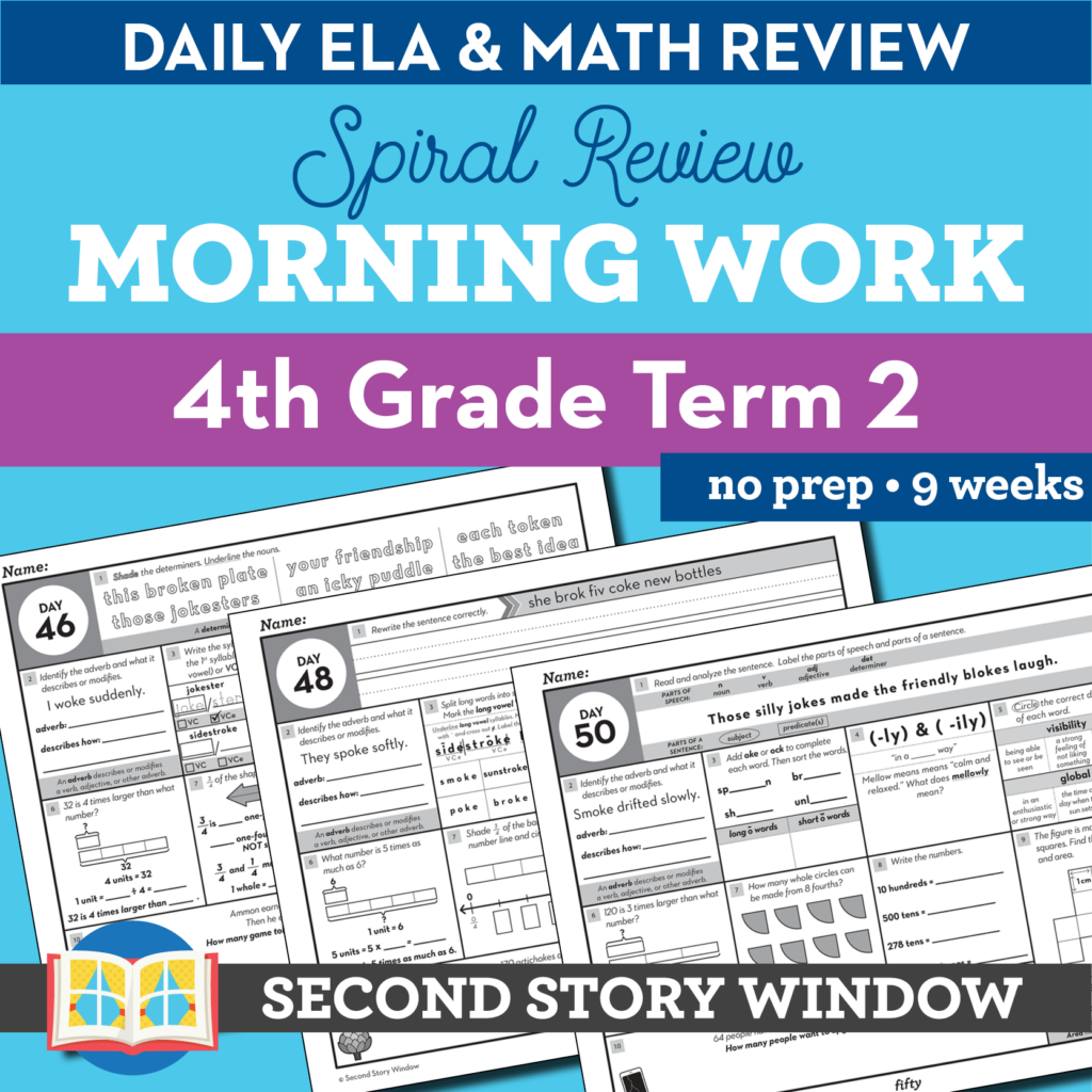 4th Grade Morning Work Term 2 • Fourth Grade Spiral Review + Google ...