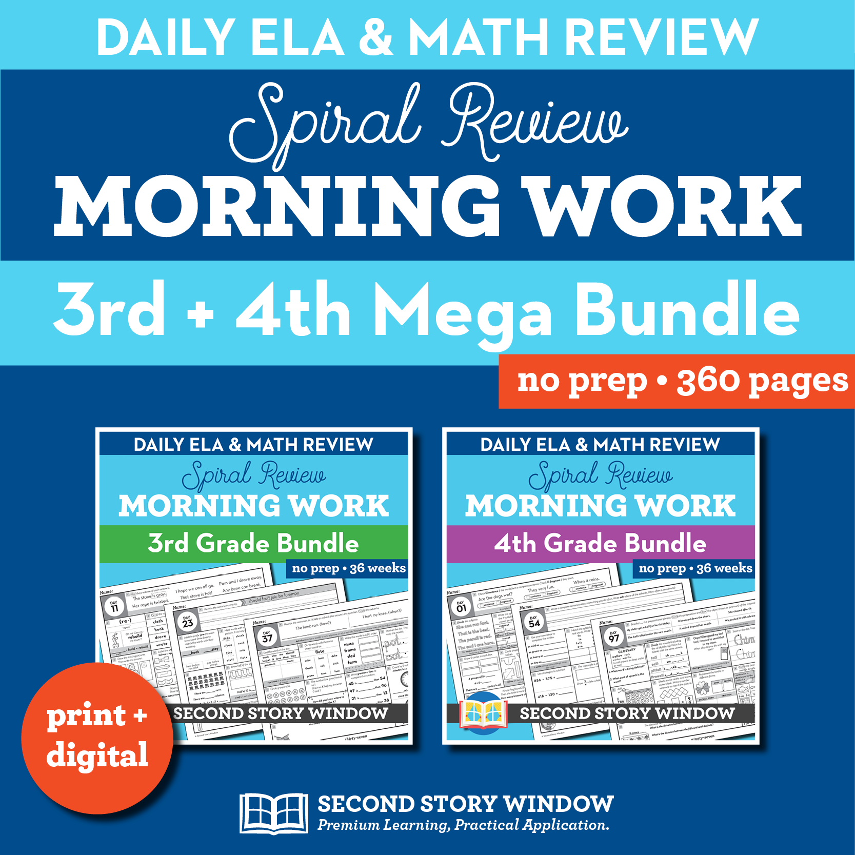 Morning Work Bundle Grades 3 4 Second Story Window