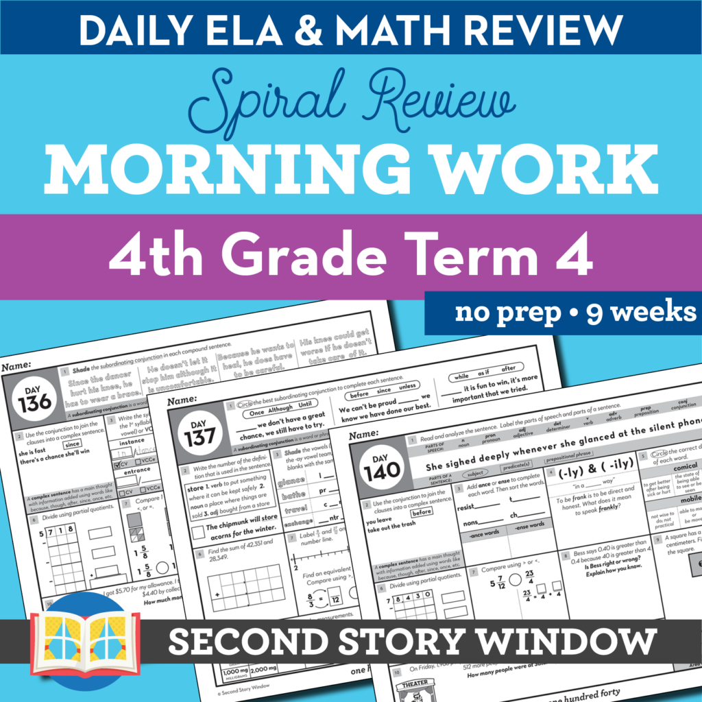 4th Grade Morning Work • Spiral Review Morning Work Fourth + Google ...