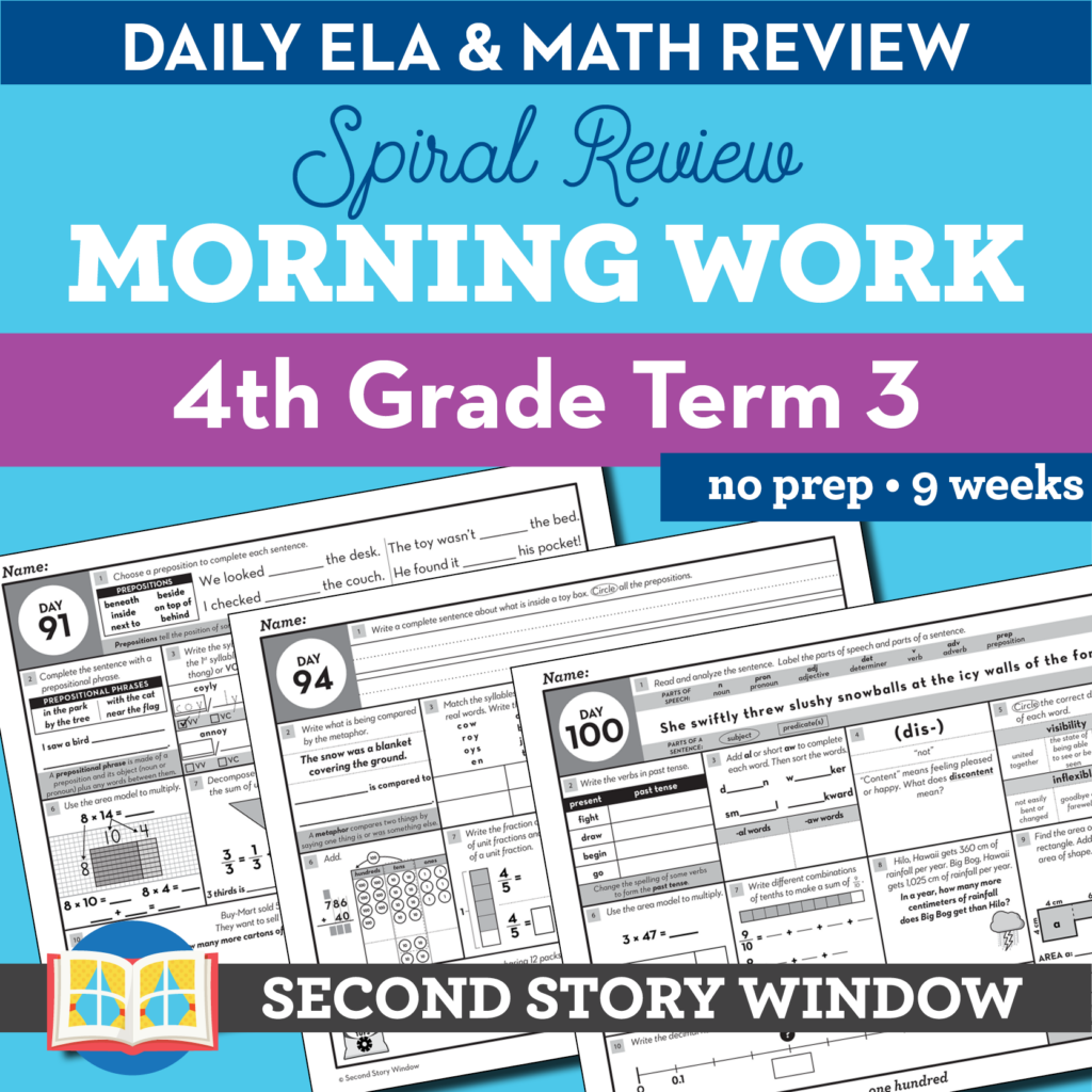 4th Grade Morning Work Term 3 • Fourth Grade Spiral Review + Google ...