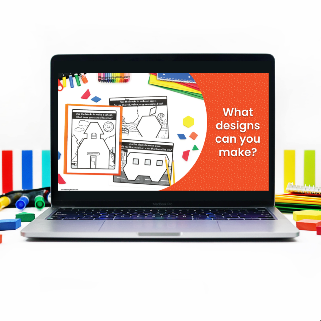 First Day of School Pattern Block Activities Mats for Back to School