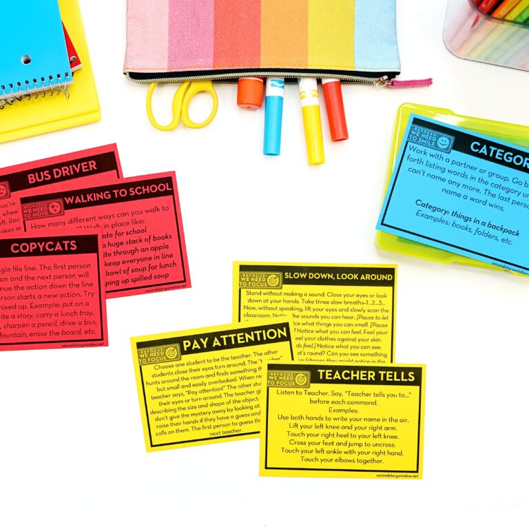 Back to School Brain Break Activities for Movement, Mindfulness